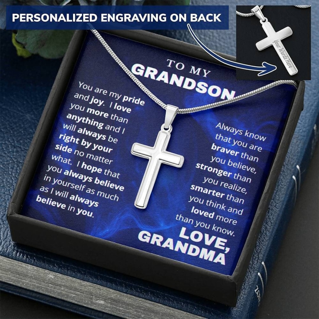To MY Grandson Necklace Graduation Gift From Grandma Love to Grandson ...
