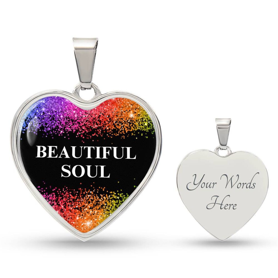 Engraved Heart Necklace, Engraved Gold Heart Necklace, Encouragement ...