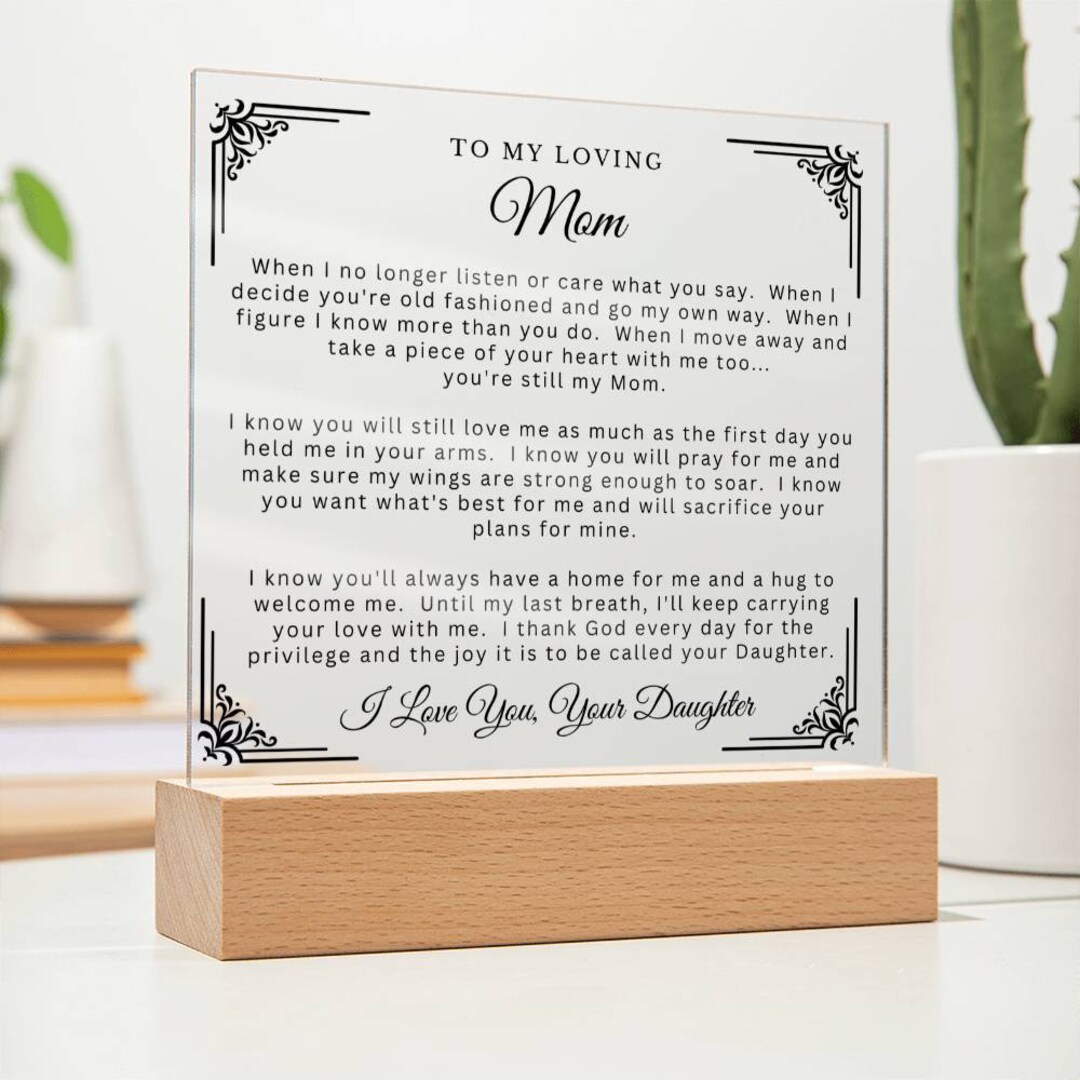 Acrylic Plaque for Mom From Daughter | Mothers Day Gift, Happy Mothers ...