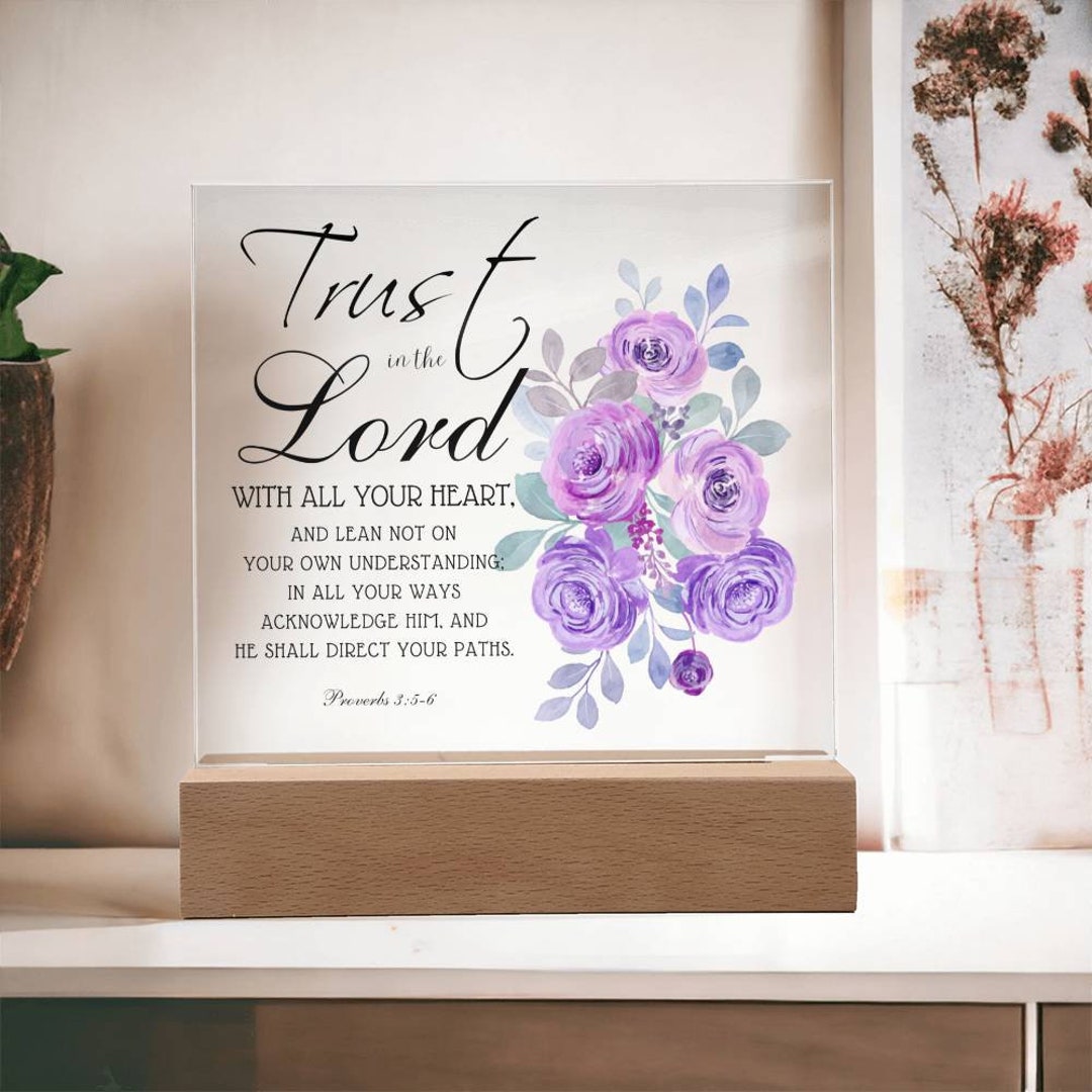Bible Verse Acrylic Plaque: Christian Decor With LED Light - Etsy