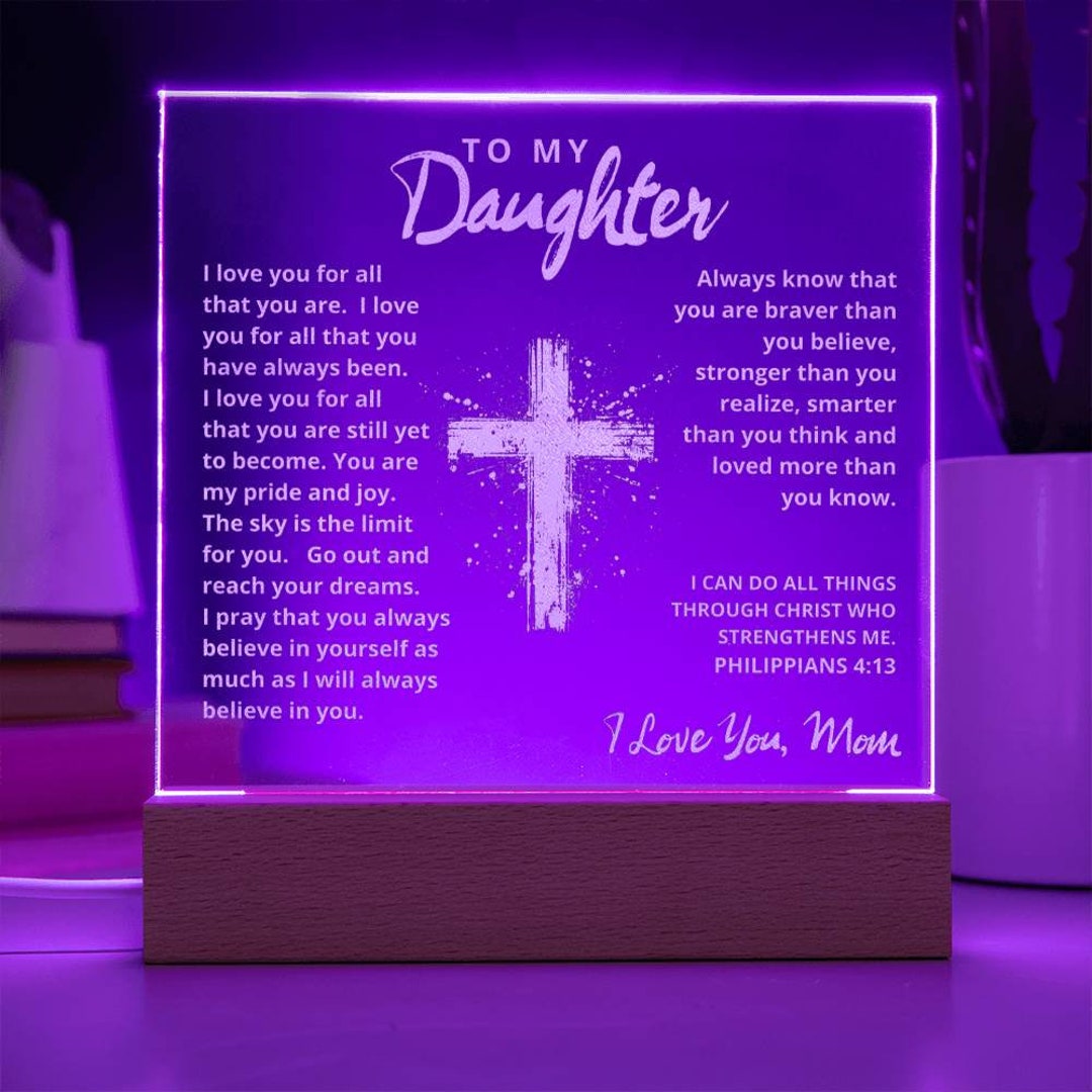 Engraved Acrylic Plaque for Daughter: Sentimental Gift From Mom - Etsy