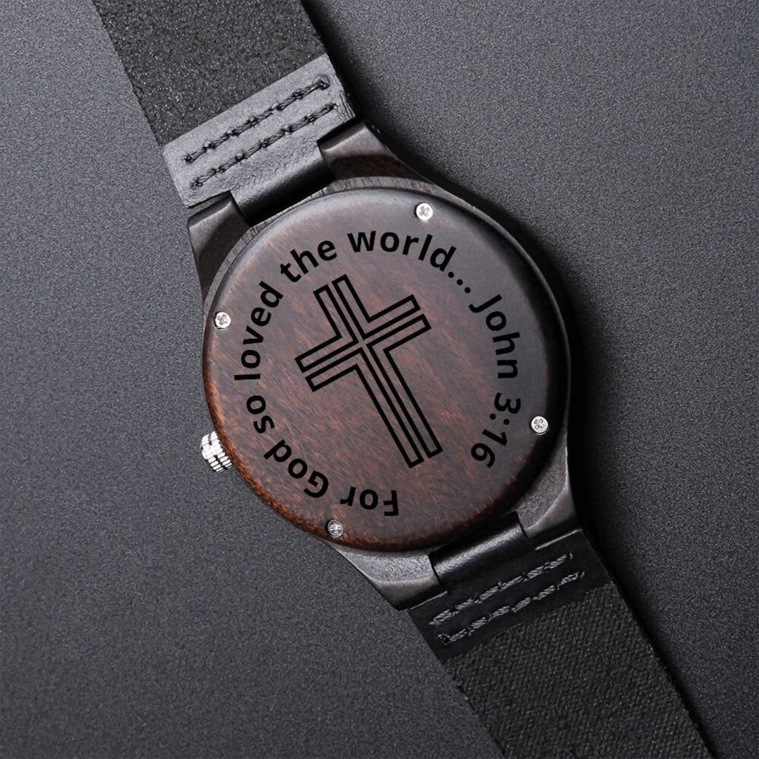 Christian Wooden Watch, Christian Gifts for Men, Religious Gifts, Bible ...
