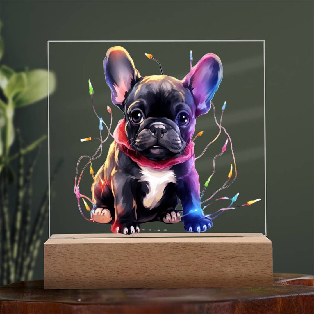 French Bulldog Christmas LED Night Light: Acrylic Dog Lover Gift - Etsy