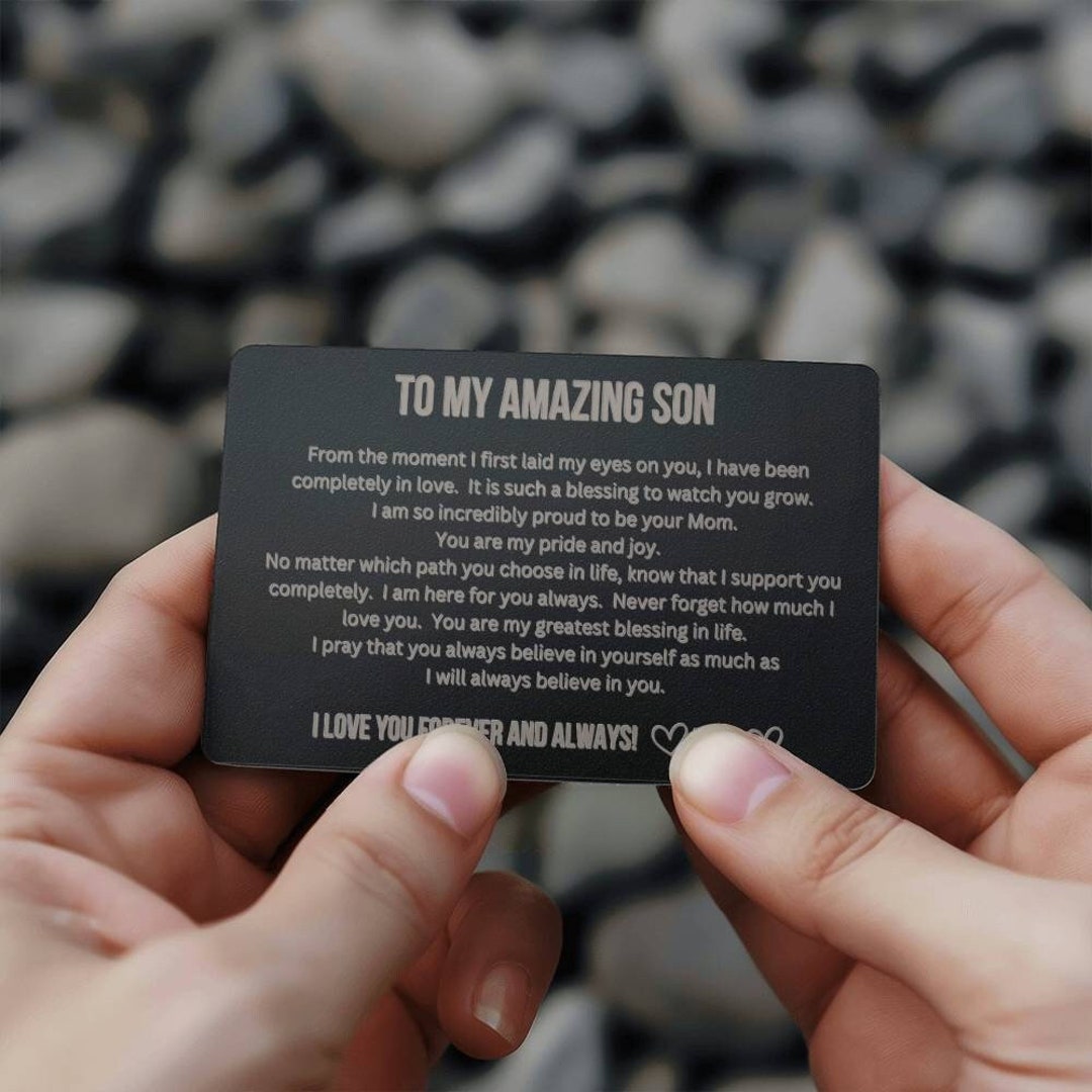 Engraved Wallet Card | to My Son Keepsake Engraved Gift for Son From ...