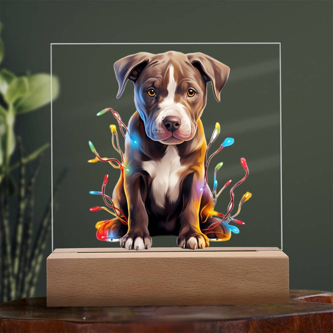 Pitbull Christmas Night Light, Pitbull Gifts, Christmas Decor Indoor ...