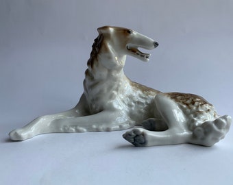 Porcelain Greyhound Figurine - Etsy