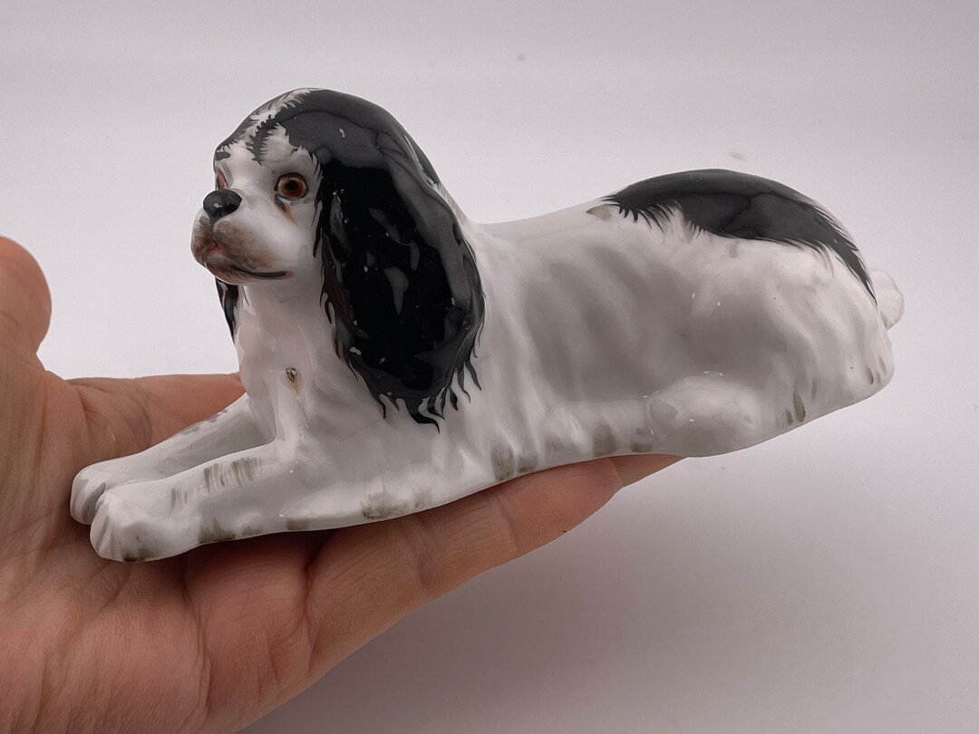 Vintage Lomonosov LFZ USSR Porcelain Figurine Lunacharsky's Dog Spaniel ...