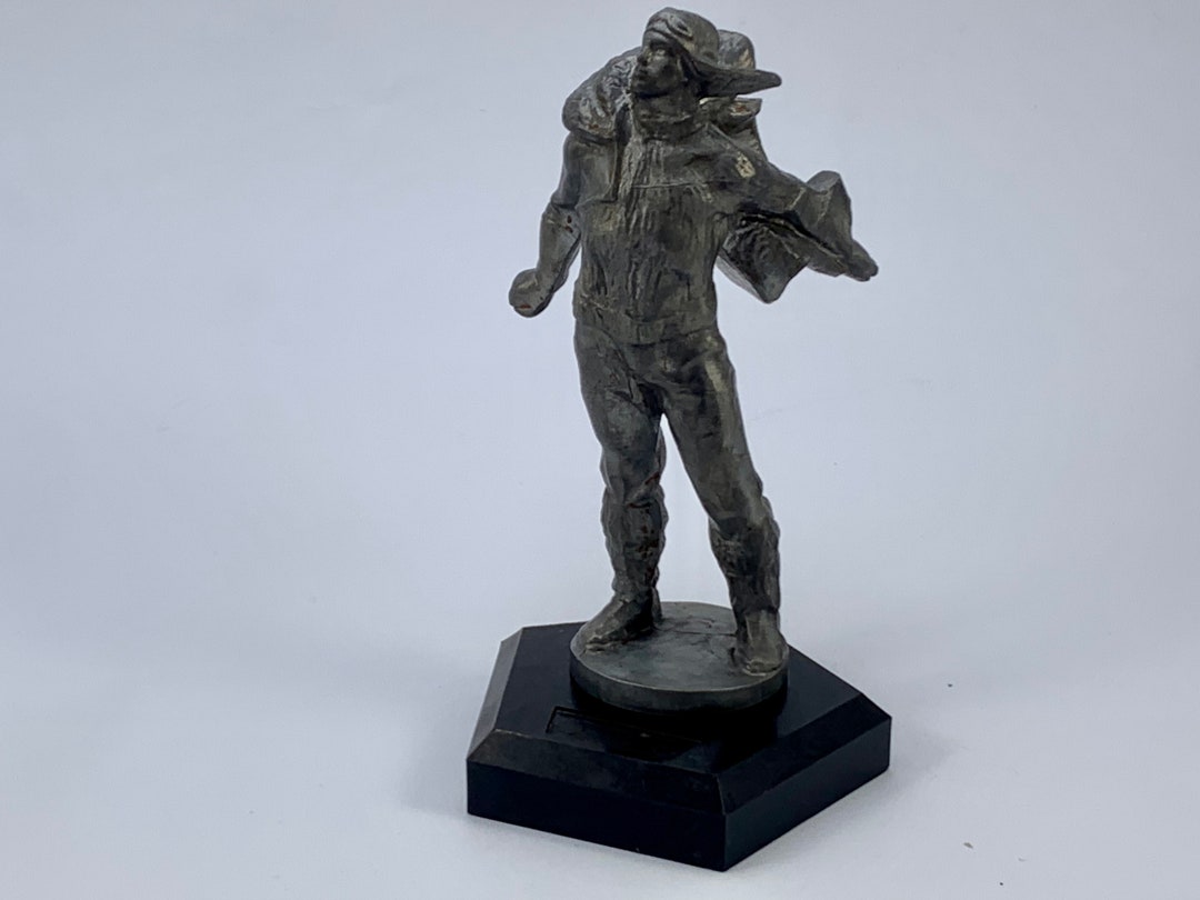 Vintage Metal Figurine Pilot - Etsy