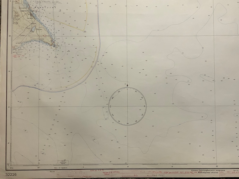Vintage USSR Original Naval Military Map of Mediterranean Sea - Etsy