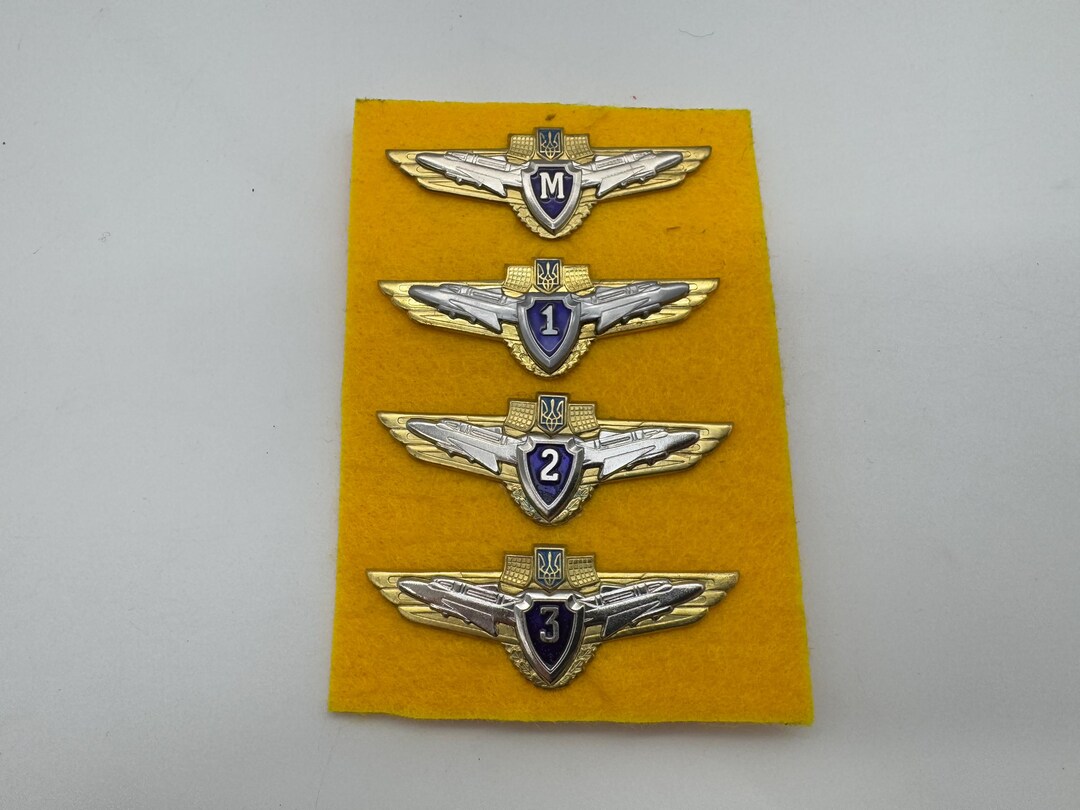 Set of 4 Vintage Officer's Military Pins Class Marks Air Forces of ...