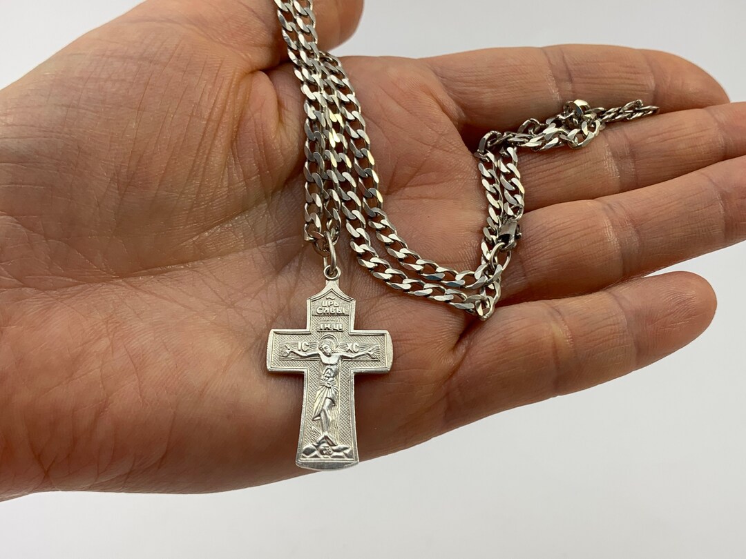 Vintage Silver 925 Cross With Chain - Etsy