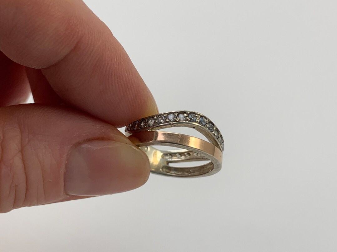 Vintage Silver 925 Gold-plated 375 Ring - Etsy