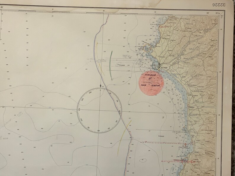 Vintage USSR Original Naval Military Map of Mediterranean Sea - Etsy