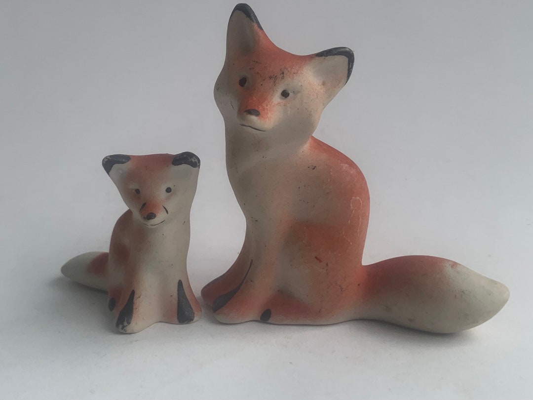 Vintage USSR Foxes Porcelain Figurines - Etsy