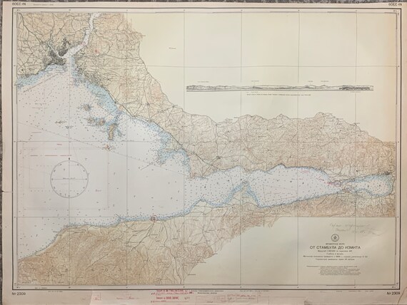 Vintage USSR Original Naval Military Map of Marmara Sea - Etsy
