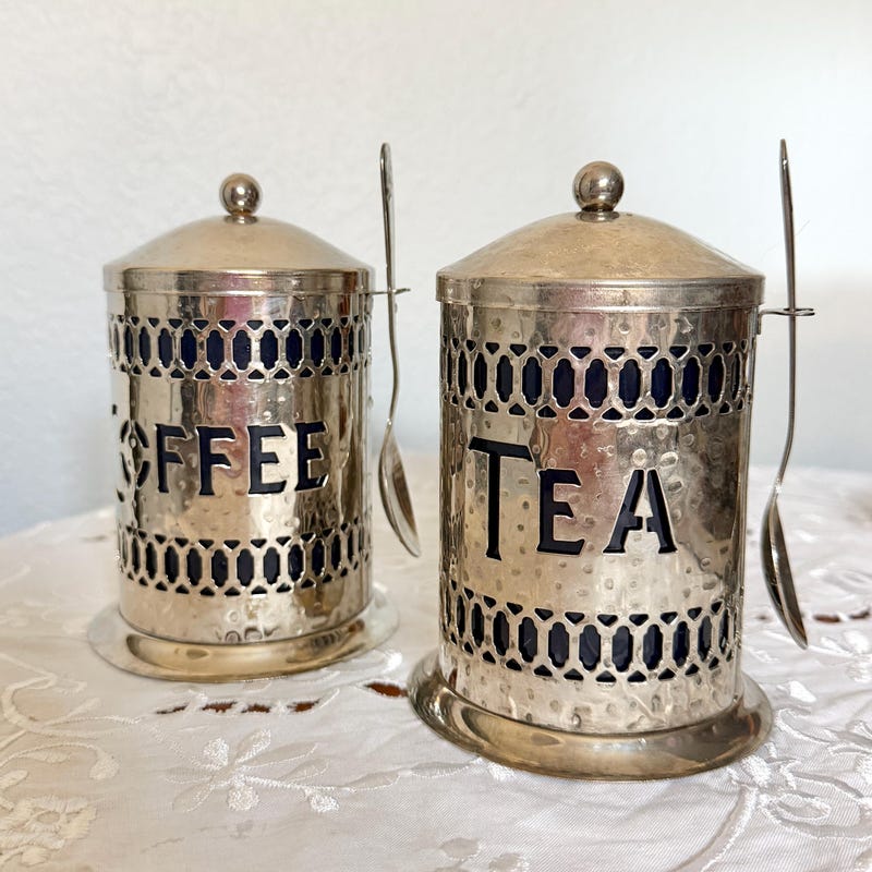 Vintage Mcm Tea Canisters - Etsy
