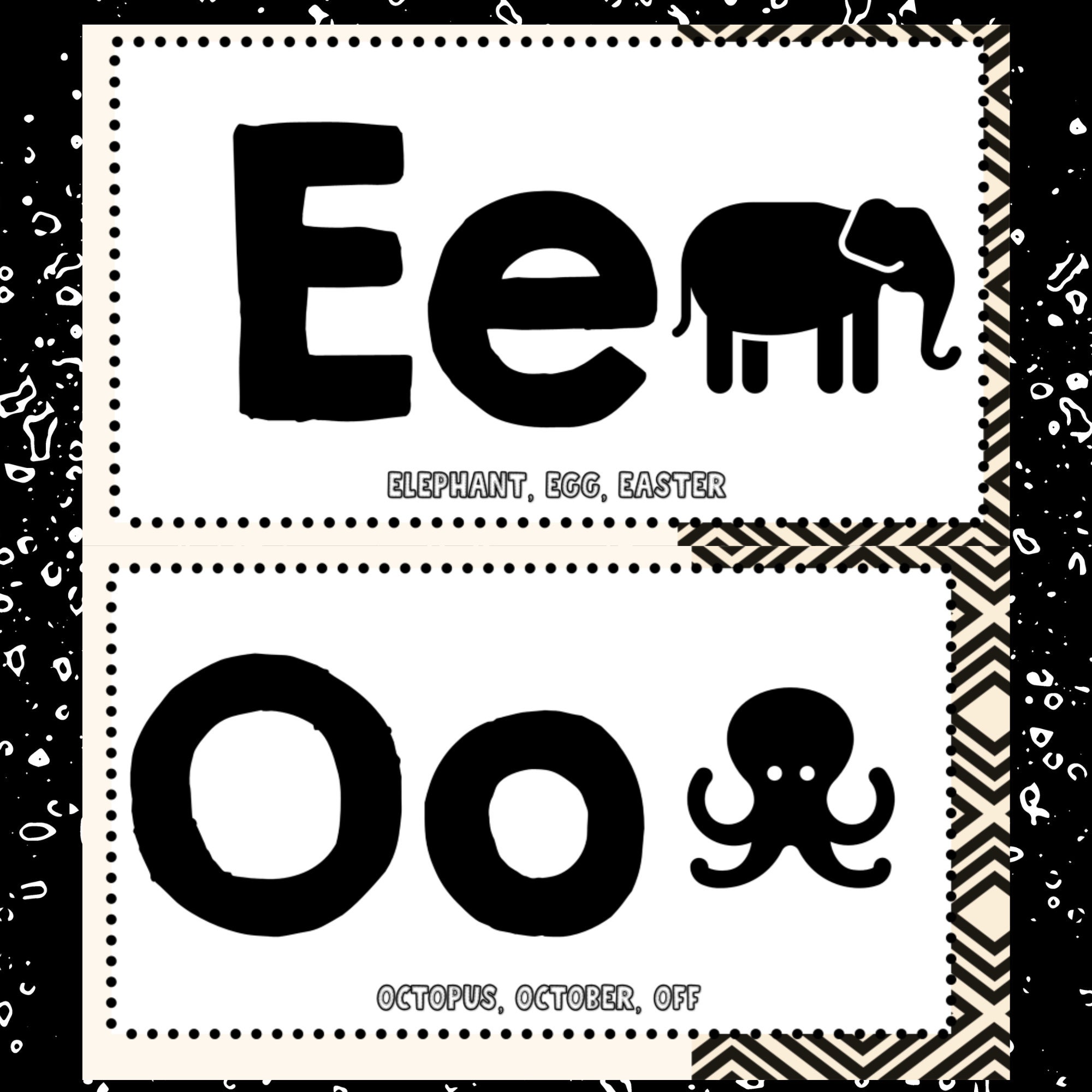 Black & White Alphabet Posters, Classroom Decor, Educational, Digital ...