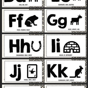 Black & White Alphabet Posters, Classroom Decor, Educational, Digital ...