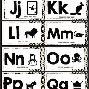 Black & White Alphabet Posters, Classroom Decor, Educational, Digital ...