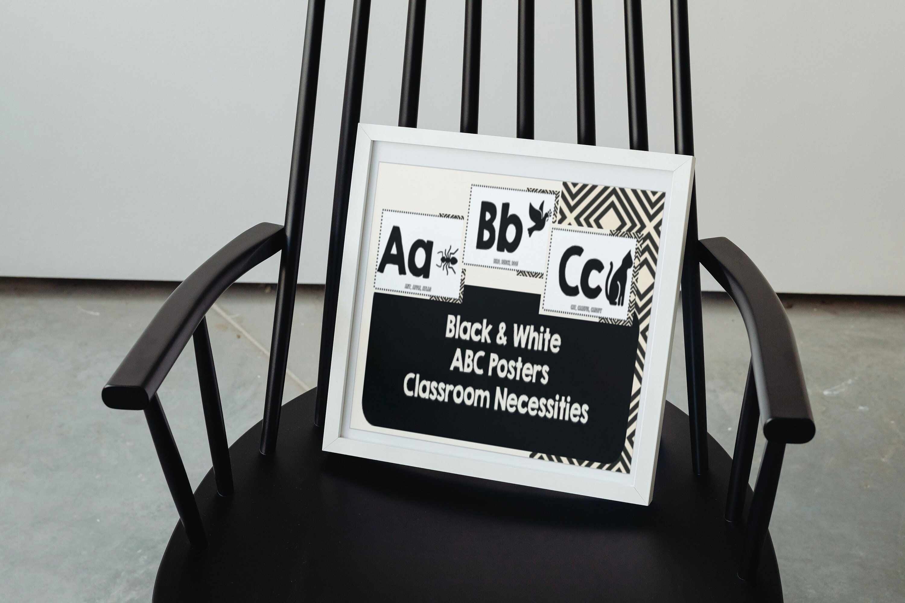 Black & White Alphabet Posters, Classroom Decor, Educational, Digital ...