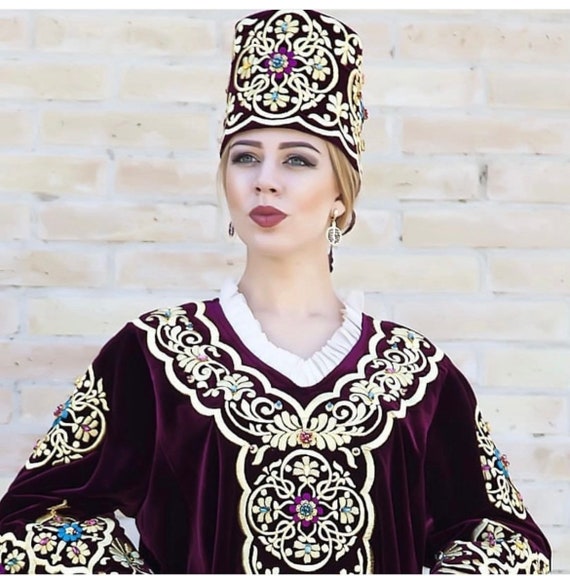 Bukhara National Dress /tadjik Style Made of Natural Red - Etsy