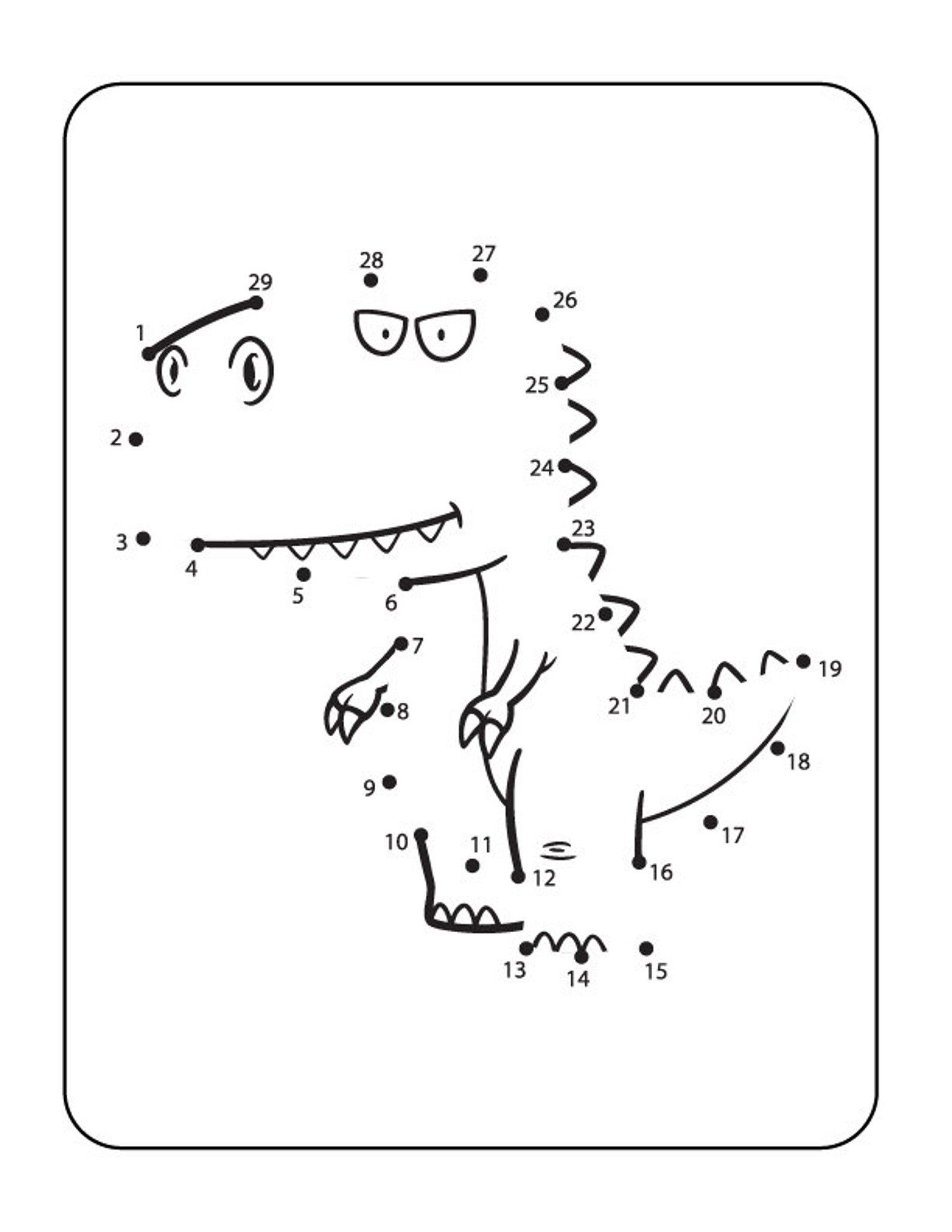 20 Dinosaur Dot To Dot For Kids Printable Coloring Pages Etsy