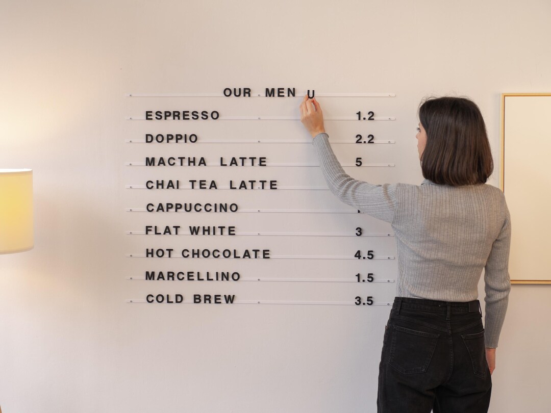 Magnetic Menu Board With Letters and Numbers, Magnetic Letter Board ...