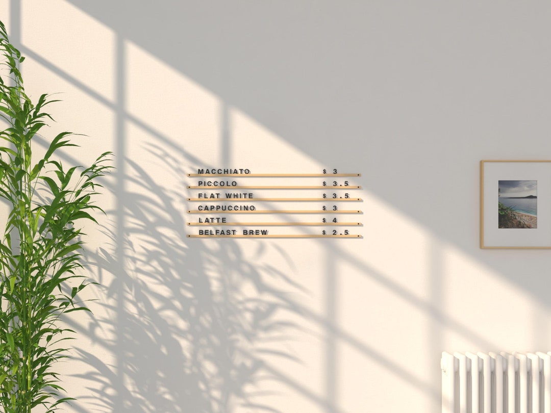 Coffee Shop Menu Board With Letters Wall Menu Board Cafe Letter Board ...