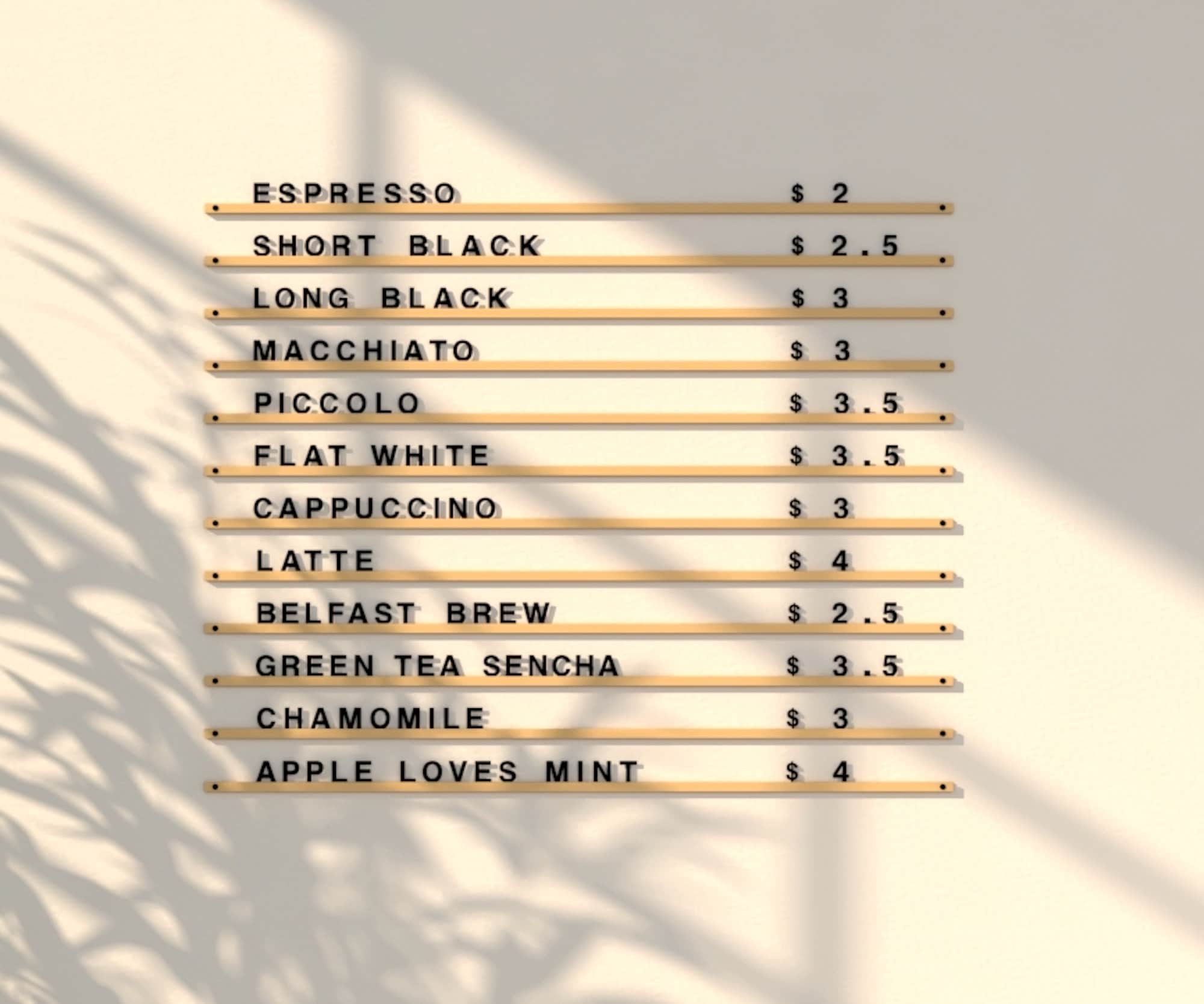 Cafe Menu Display with Letters And Rails Cafe Menu Sign Wall | Etsy