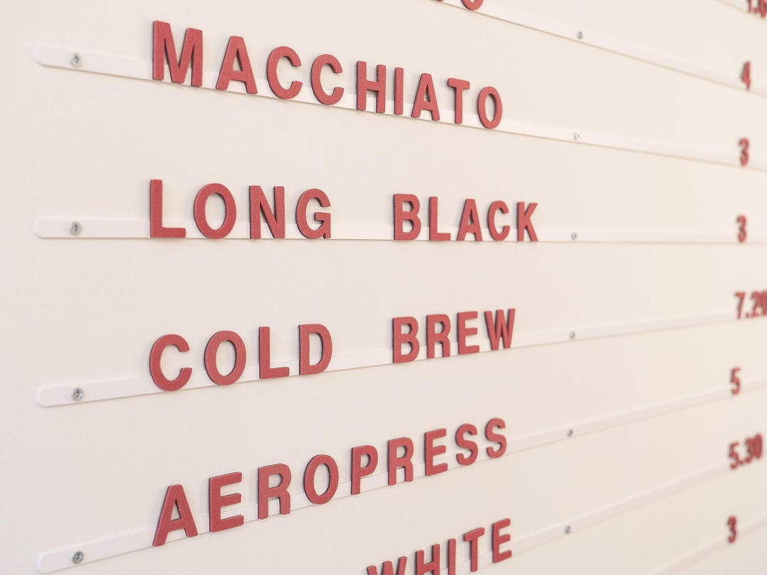 Magnetic Menu Board With Red Lettering, Magnetic Letter Board With Red ...