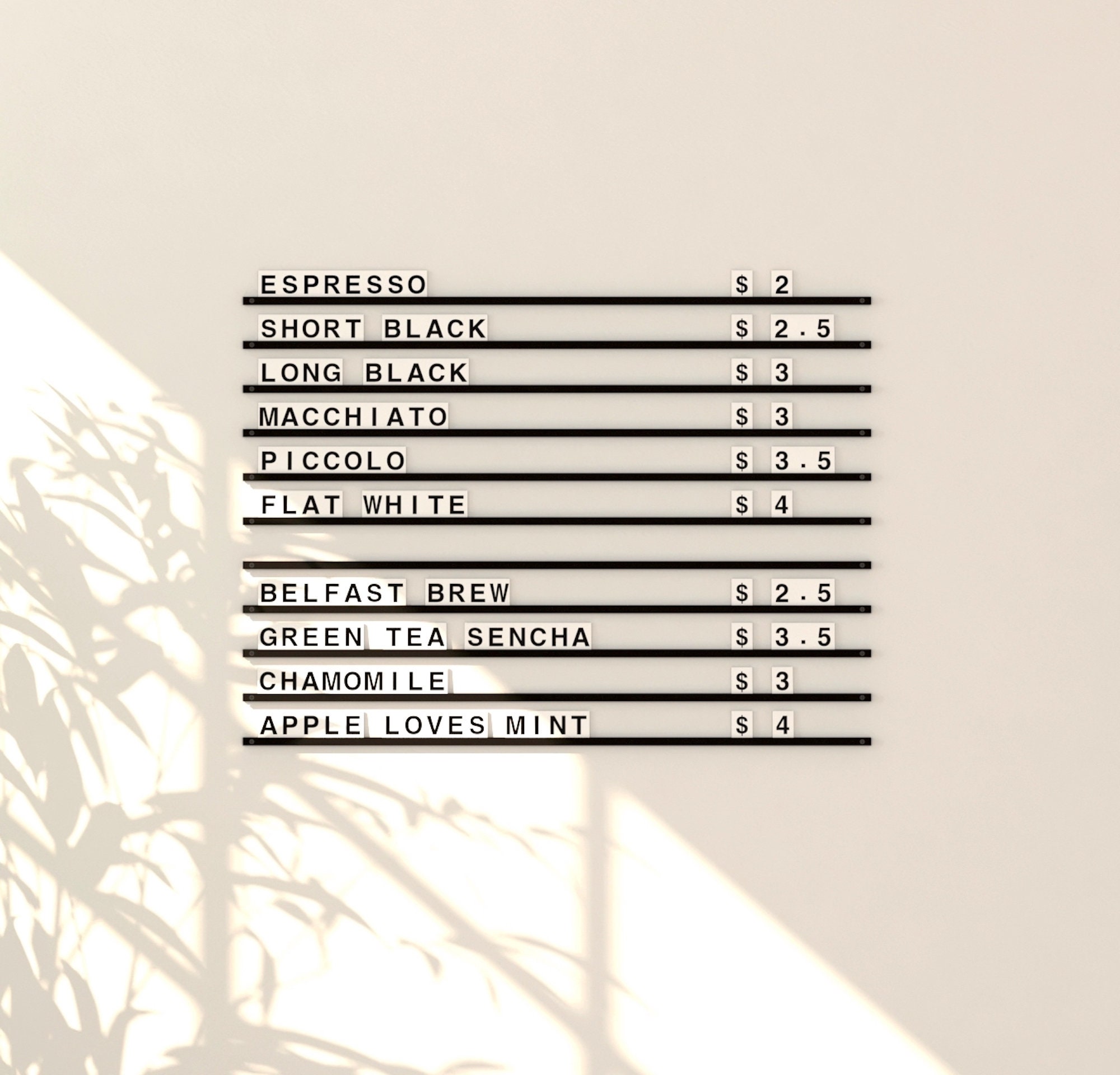 Cafe Menu Board, Wooden Wall Menu Board, Letter Tiles Display, Wall ...