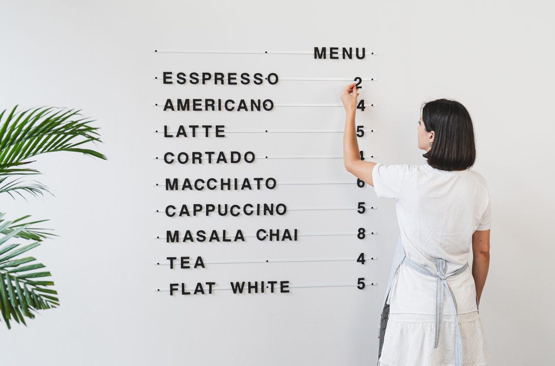 Large Magnetic Letter Menu Board, Bakery Menu Sign With Large Letters ...