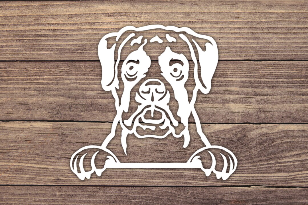 Boxer Peeking Decal Dog Vinyl Decals Puppy Bumper Sticker - Etsy