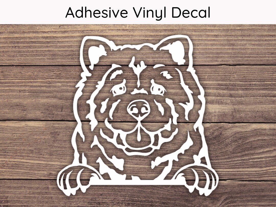 Chow Chow Peeking Decal, Dog Vinyl Decals, Puppy Bumper Sticker ...