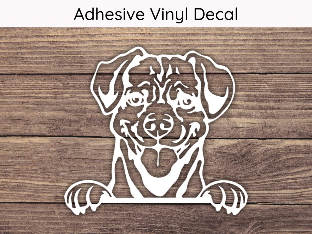 Puggle Peeking Decal, Dog Vinyl Decals, Puppy Bumper Sticker, Playful ...