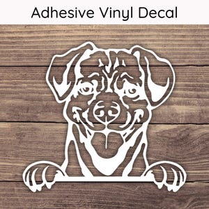 Puggle Peeking Decal, Dog Vinyl Decals, Puppy Bumper Sticker, Playful ...