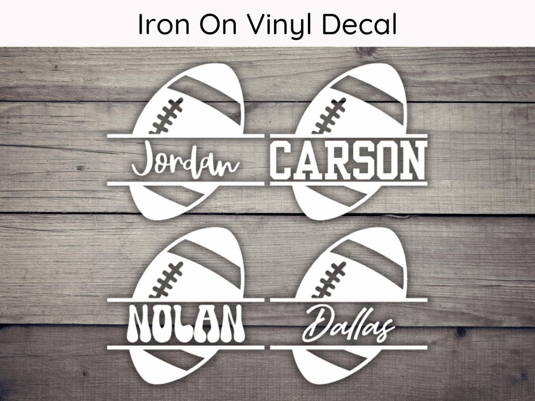 Custom Football Name Iron on Decal, Football Decal, Football Team Heat ...