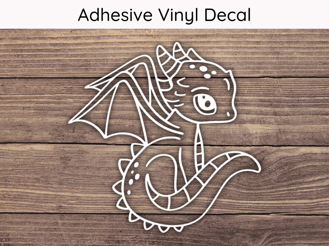 Cute Dragon Decal, Baby Dragon Sticker, Fantasy Decal, Fantasy Sticker ...