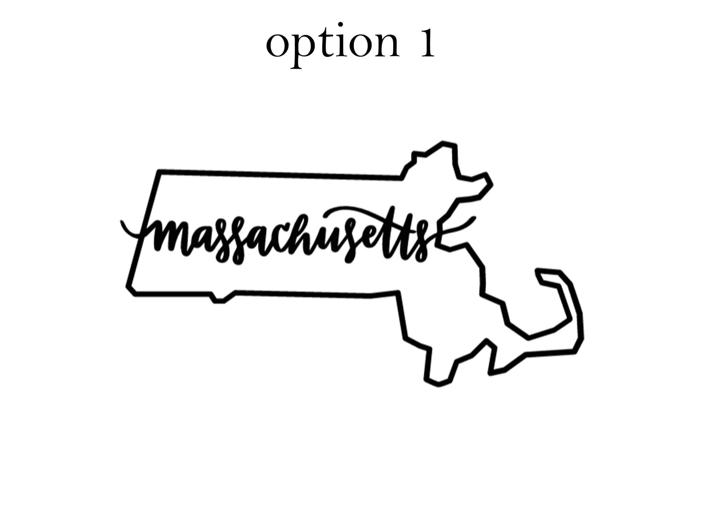 Massachusetts State Decal Multiple Sizes Car Decal Bumper | Etsy