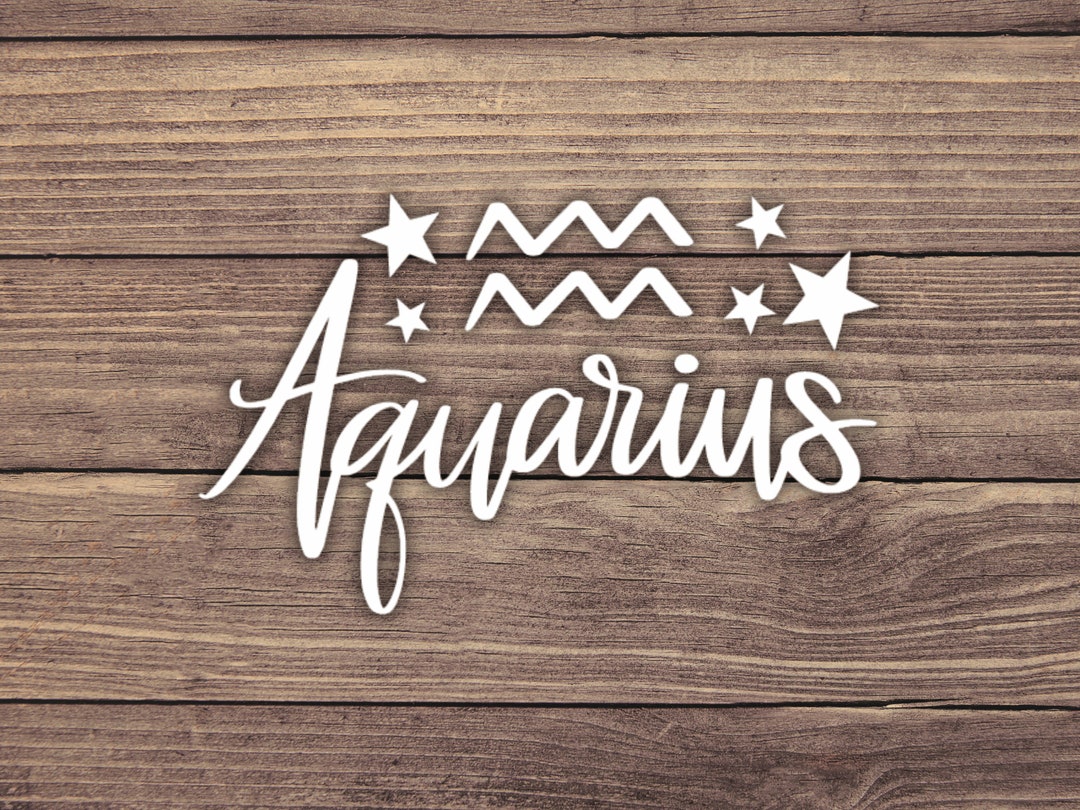 Aquarius Zodiac Sign Decal Design 2, Astrology Vinyl Decals, Horoscope ...