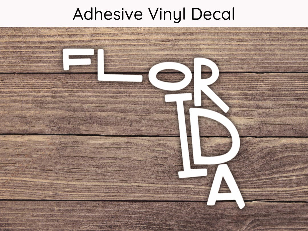 Florida State Decal Design 3, Florida Outline Sticker, Florida Decal ...