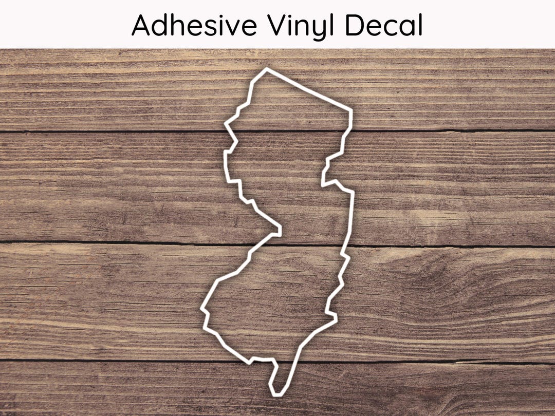 New Jersey Outline Decal - Multiple Sizes - Car Decal, Bumper Sticker ...