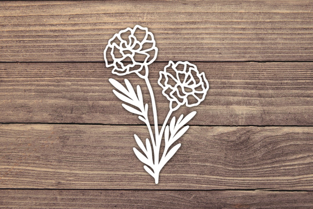 Marigold October Flower Decal, Birth Month Vinyl Decals, Floral Bumper ...