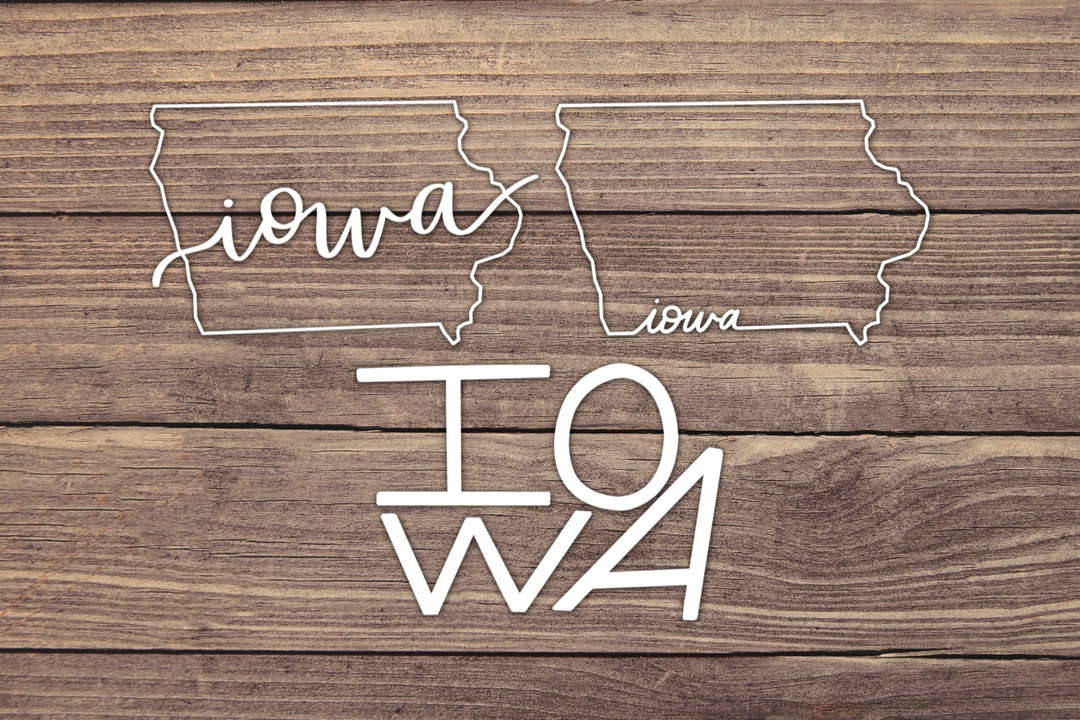 Iowa State Decal - Multiple Sizes - Car Decal, Bumper Sticker, Laptop ...