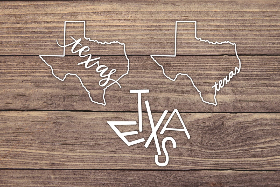 Texas State Decal - Multiple Sizes - Car Decal, Bumper Sticker, Laptop ...