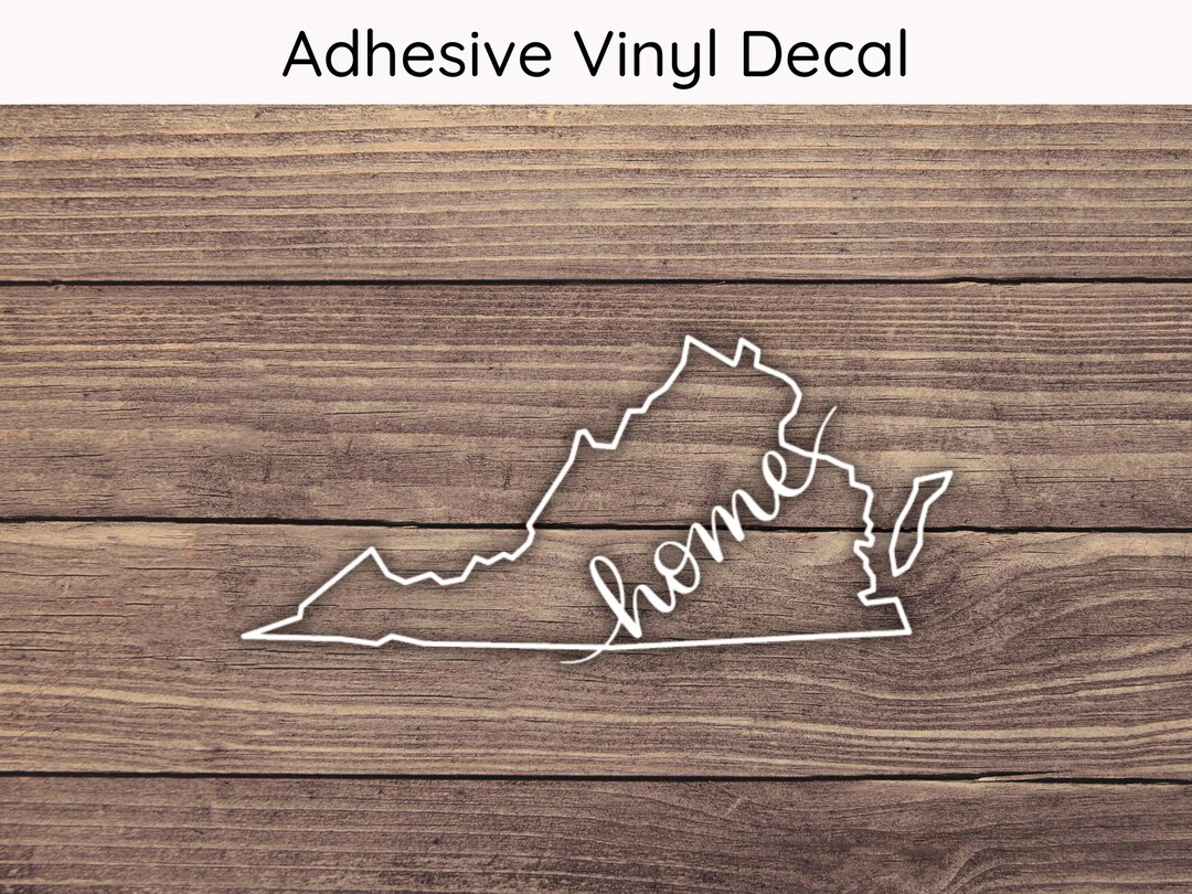 Virginia Home State Decal - Multiple Sizes - Car Decal, Bumper Sticker ...