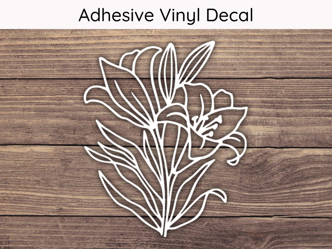Lily Flower Decal, Lily Decal, Lily Sticker, Flower Sticker, Floral ...