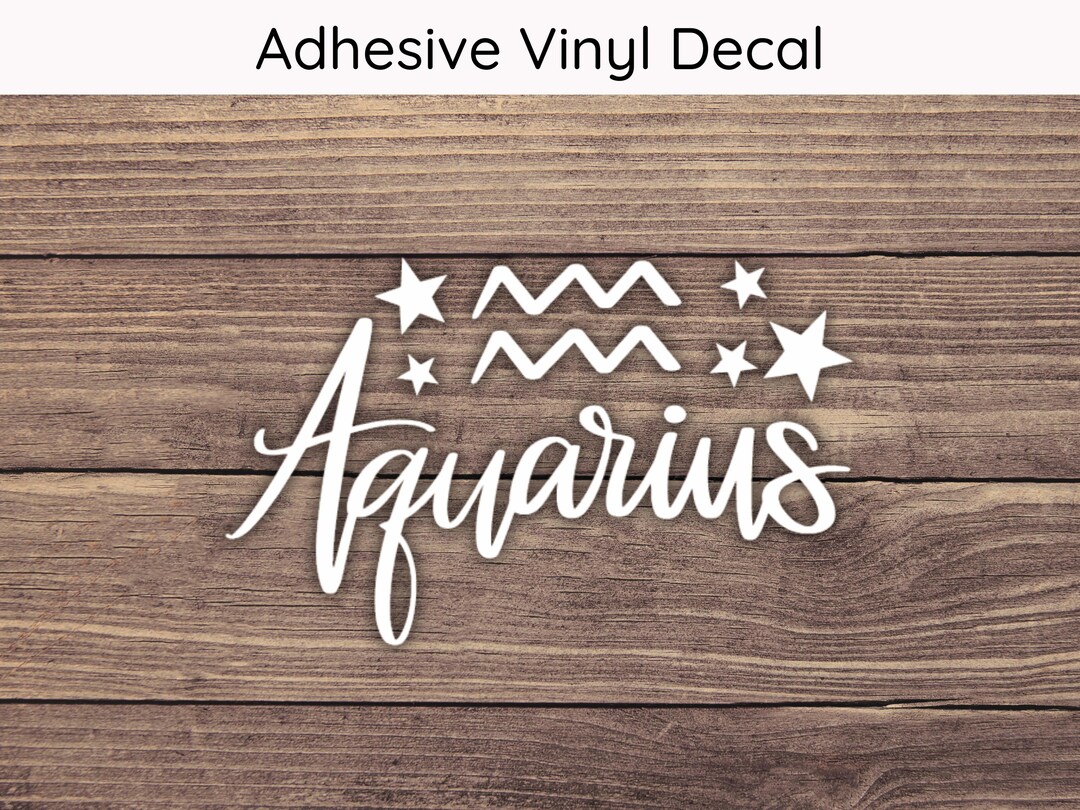 Aquarius Zodiac Sign Decal Design 2, Astrology Vinyl Decals, Horoscope ...
