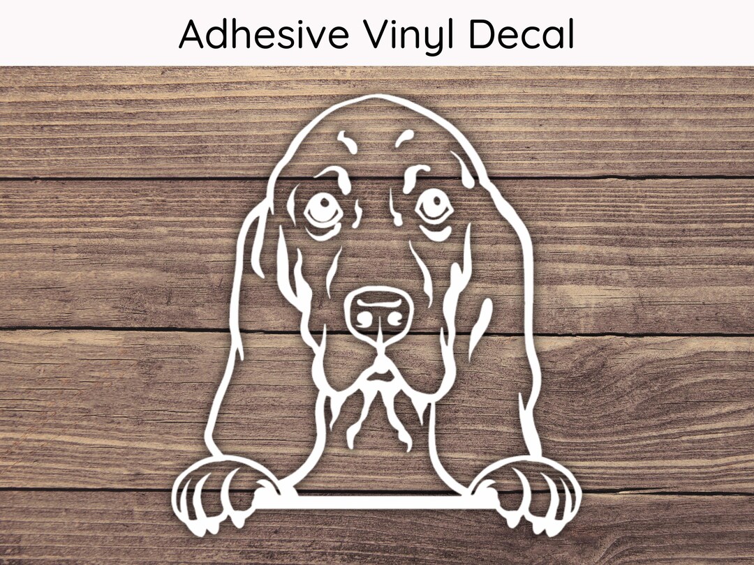 Basset Hound Peeking Decal, Dog Vinyl Decals, Puppy Bumper Sticker ...