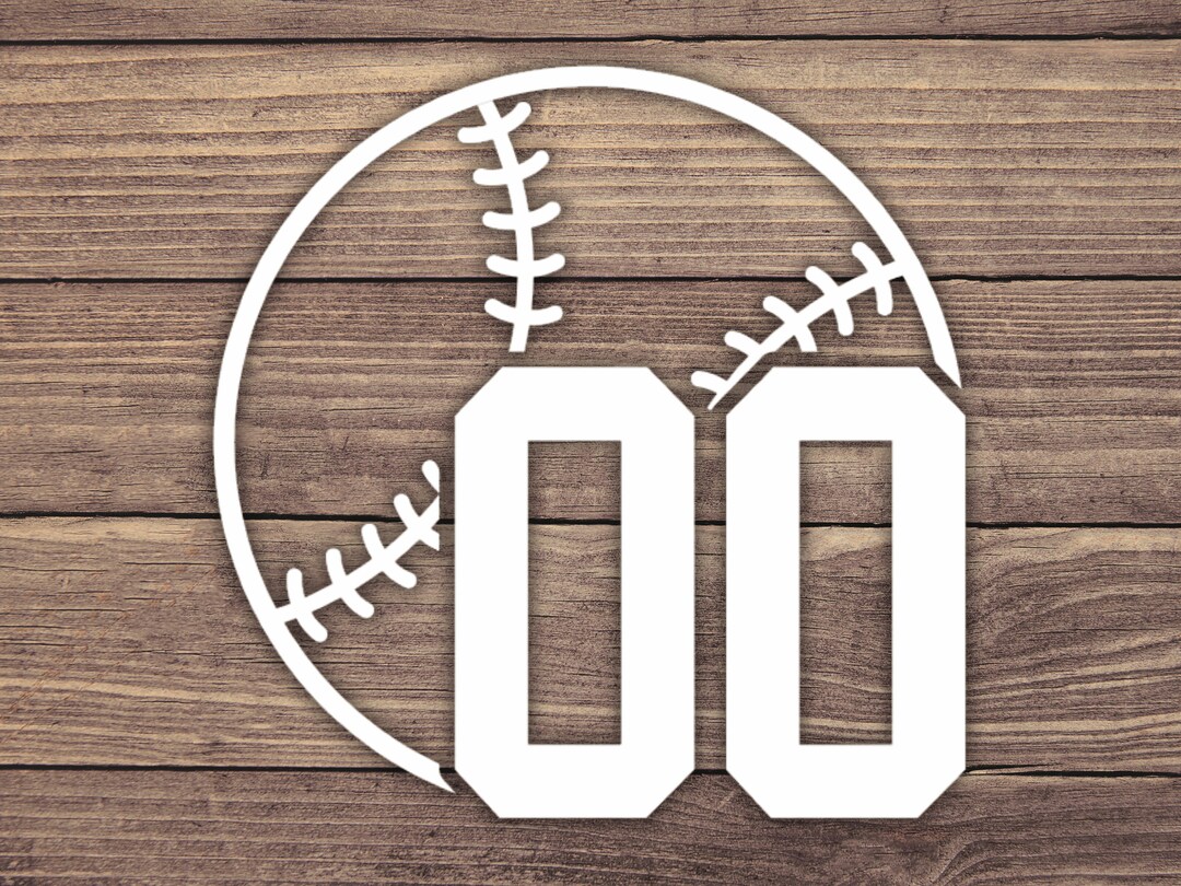 Custom Baseball Number Decal, Baseball Decal, Baseball Team Sticker ...
